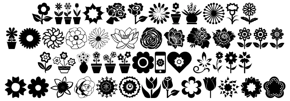 Flower Icons Font By Woodcutter FontRiver flower-icons-font-by-woodcutter-fontriver