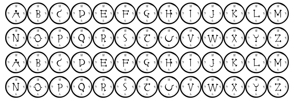 101! Clock Face font by Nght Place | FontRiver