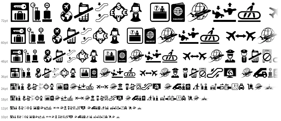 Airport Icons font by Woodcutter | FontRiver
