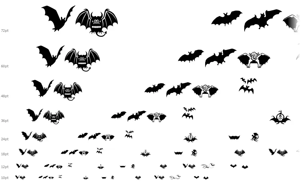 Bats Symbols font by Tim Johnson | FontRiver