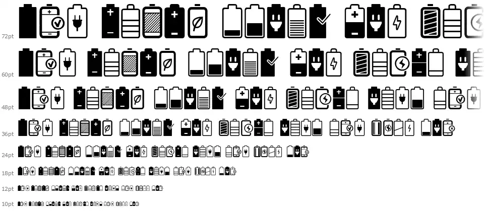 Battery Icons font by Woodcutter | FontRiver