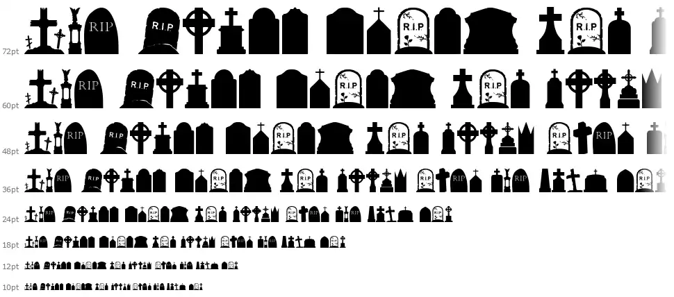 Cemetery Icons font by Woodcutter | FontRiver