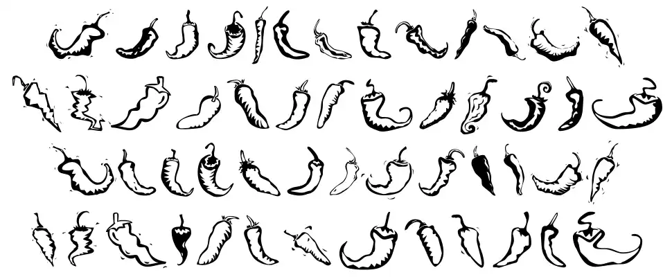 Chili Pepper Dingbats font by Dixie's Delights | FontRiver