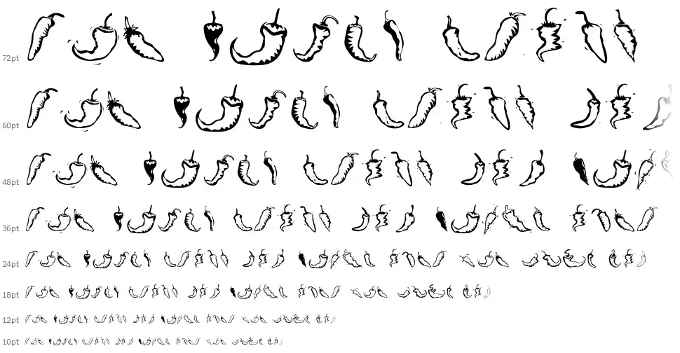Chili Pepper Dingbats font by Dixie's Delights | FontRiver