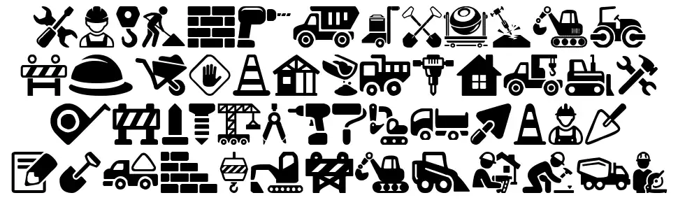 Construction Icons font by Woodcutter | FontRiver