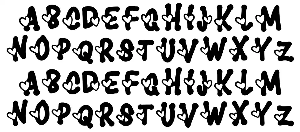 Cute Hearts Caps font by Mochi | FontRiver