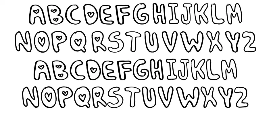 Denne Puffy Hearts font by Denise Bentulan | FontRiver