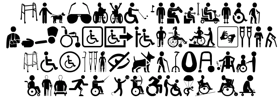 Disabled Icons font by Woodcutter | FontRiver
