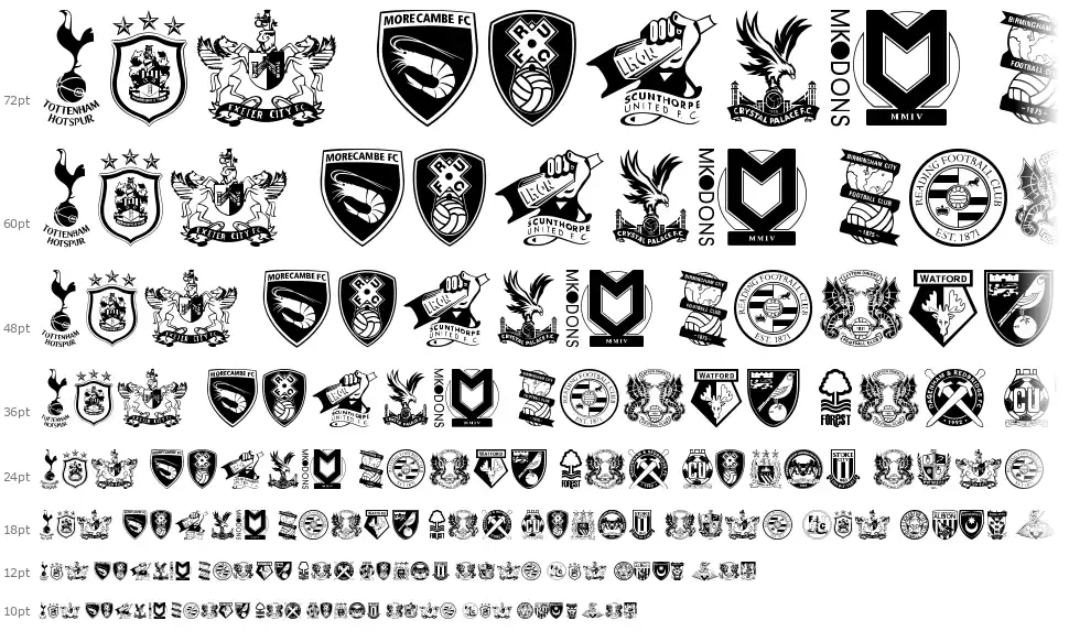 English Football Club Badges font by Anthony Robinson | FontRiver