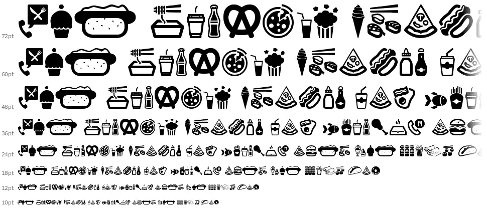 Fast Food Icons font by Woodcutter | FontRiver