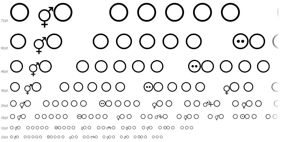 Female and Male Symbols font by Curtis Clark | FontRiver