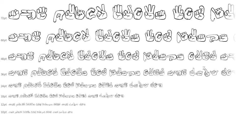 Fingerspelling font by Jeff Bensch | FontRiver