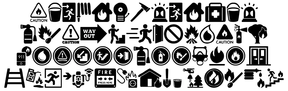 Fire Safety Icons font by Woodcutter | FontRiver