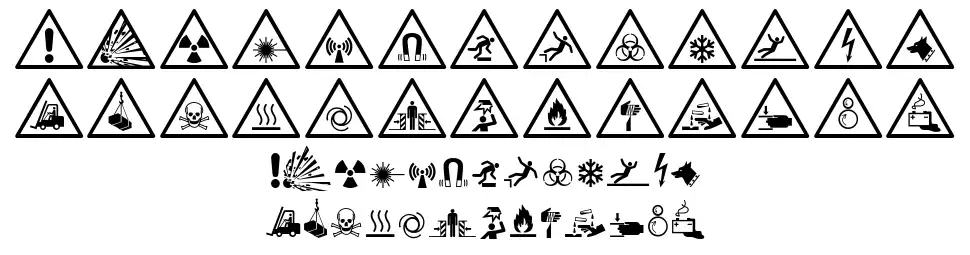 Fuente Fonts Vector Iso 7010 Warning Sign diseñada por vector.id