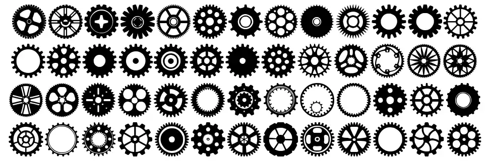 Gears Icons font by Woodcutter | FontRiver