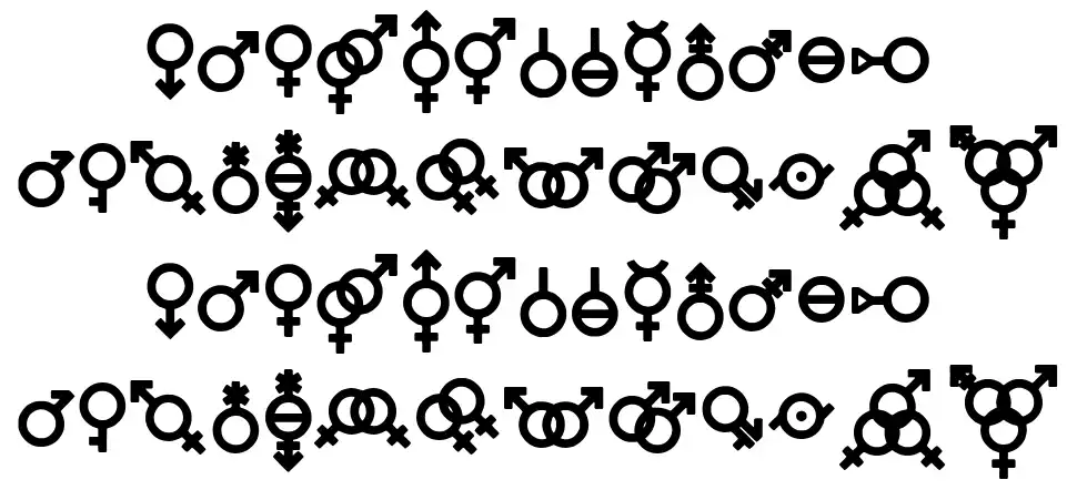 Gender Icons font by Woodcutter | FontRiver