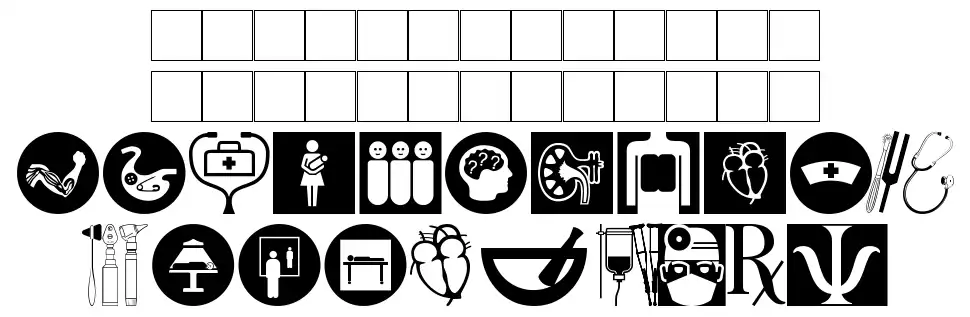 Healthcare Symbols font by Jim Chiello | FontRiver