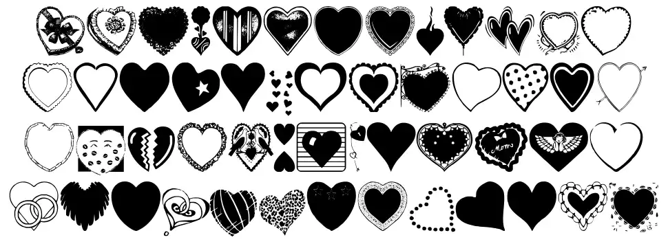 Hearts Galore font by Cyberbuny Creations | FontRiver