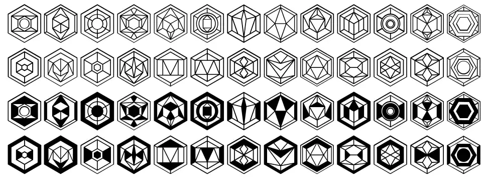 Hexagons font by Vladimir Nikolic | FontRiver