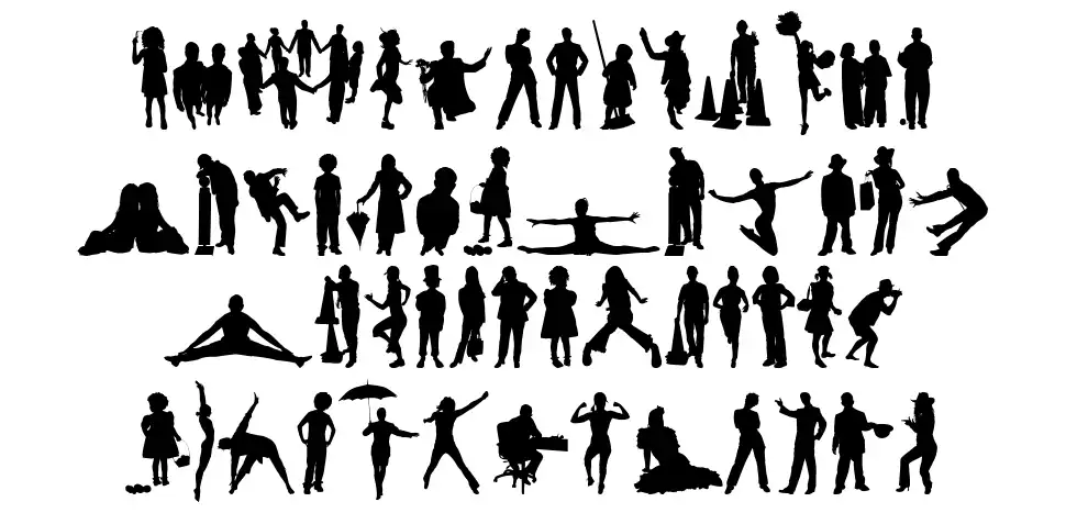 Human Silhouettes Five font by Intellecta Design | FontRiver