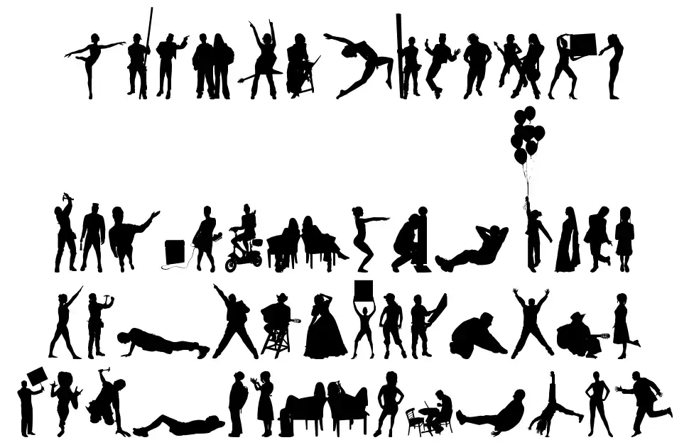 Human Silhouettes Three font by Intellecta Design | FontRiver