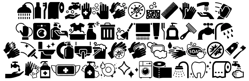 Hygiene Icons font by Woodcutter | FontRiver