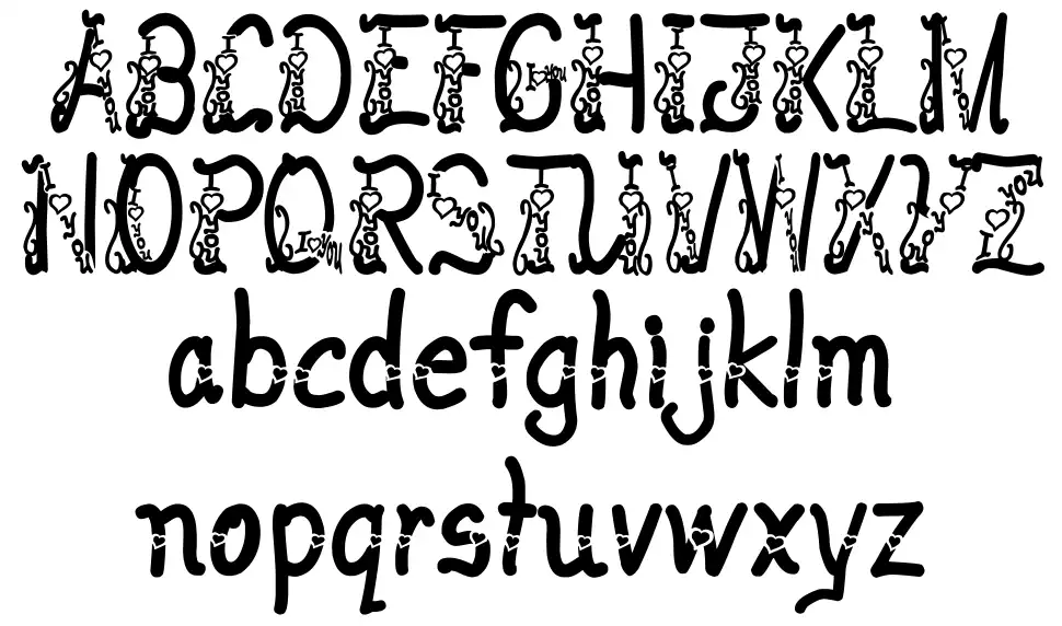 I love you ABC 123 font by Jose Melendez | FontRiver