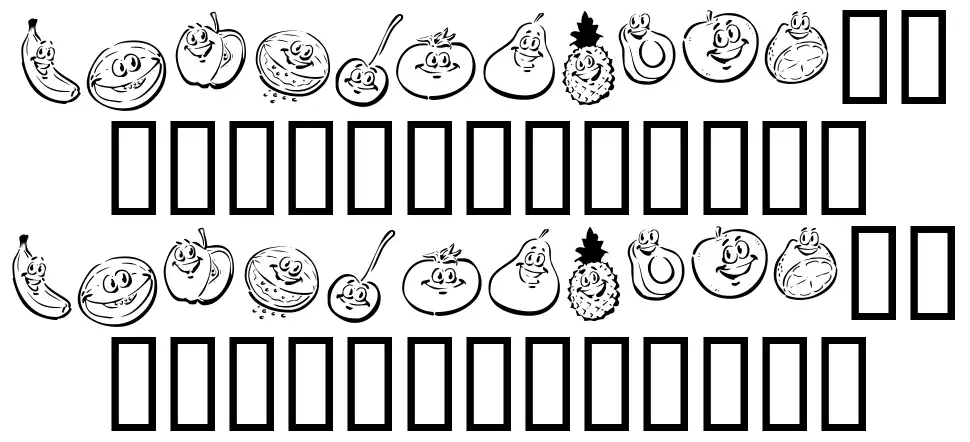 KR Happy Fruit font by Kat's Fun Fonts | FontRiver