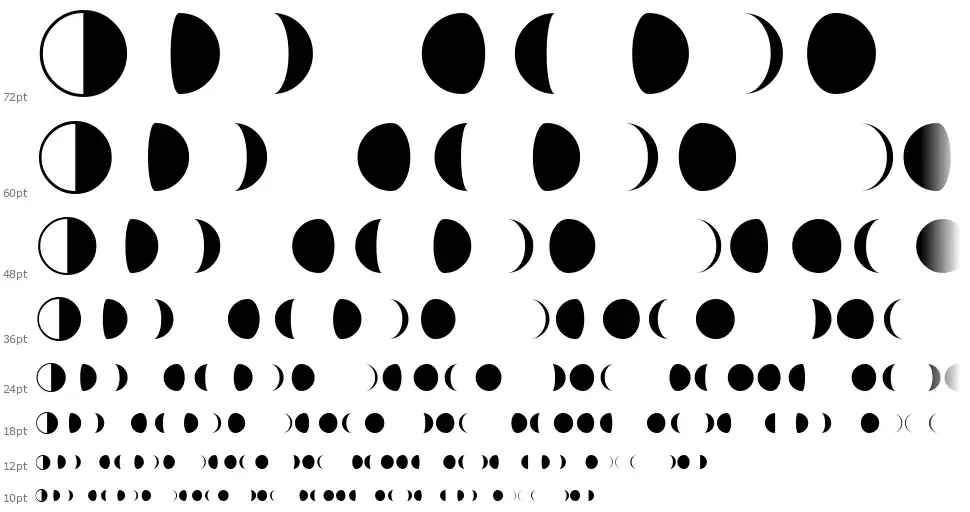 Moon Phases font by Curtis Clark | FontRiver