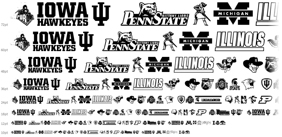 NCAA Big 10 font by Ding Bang | FontRiver