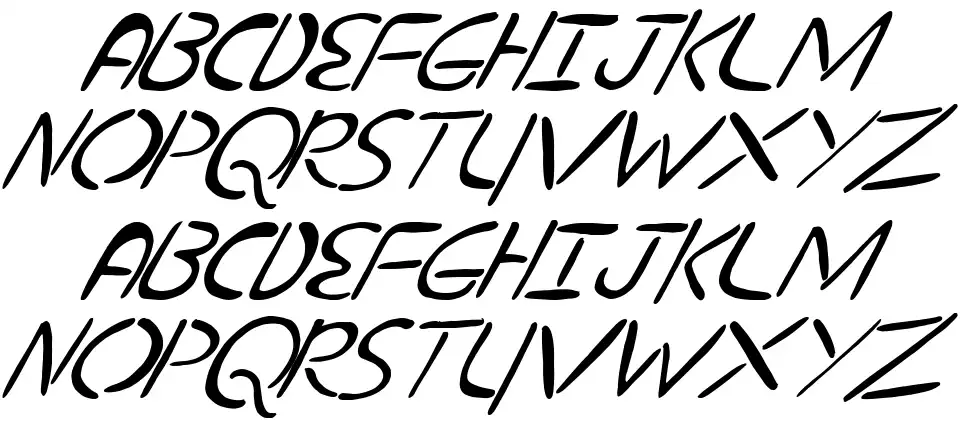 Fuente nuevostencil tilted diseñada por Xerographer Fonts