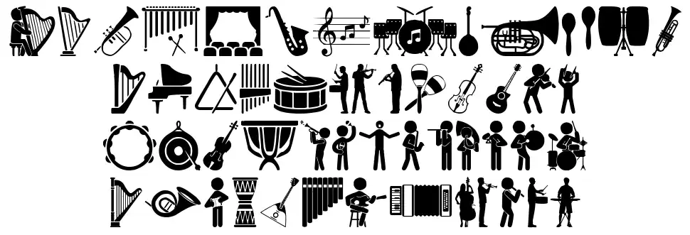 Orchestra Icons font by Woodcutter | FontRiver