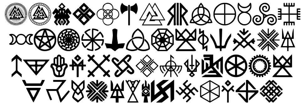 Pagan Symbols font by Woodcutter | FontRiver