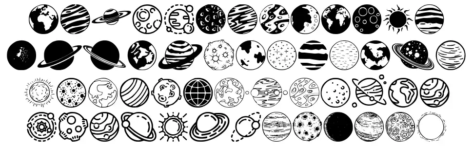Planets font by Woodcutter | FontRiver