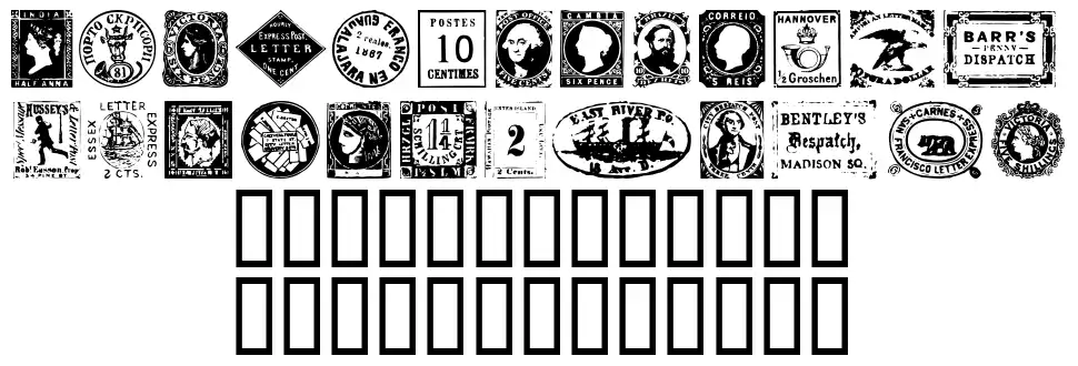 Postage Stamps font by Dixie's Delights | FontRiver