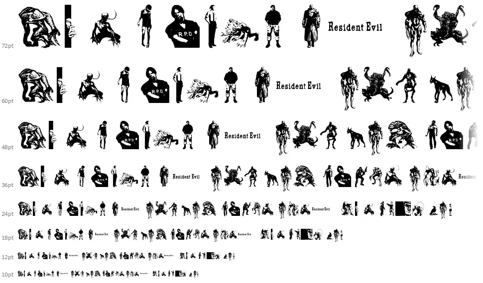 Resident Evil Characters font by www.davidpustansky.com | FontRiver