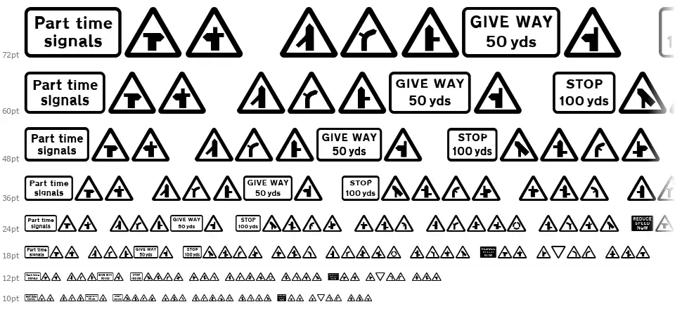 Road Caution Signs UK Part 1 font by Jay Gregory | FontRiver