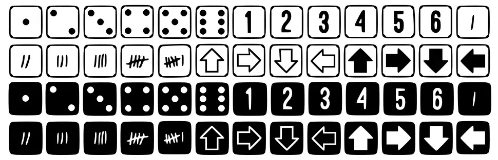 Simpledice font by Kusane Hexaku | FontRiver