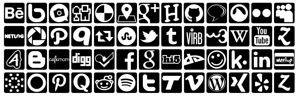 Social Icons - Pro Set font by Phelan Riessen | FontRiver