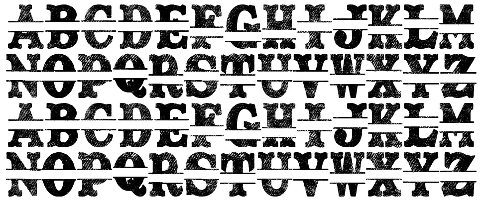 Split Letras font by Woodcutter | FontRiver