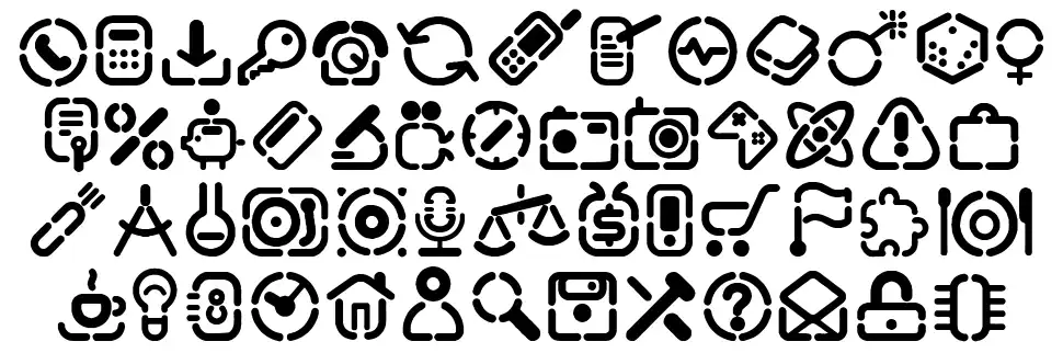 Stencil Icons font by Woodcutter - FontRiver