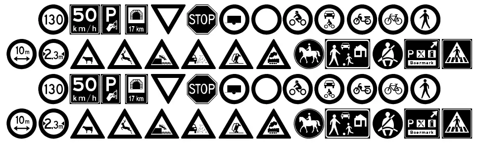 Traffic Signs TFB font by kaiserzharkhan | FontRiver