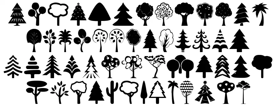 Tree Icons font by Woodcutter | FontRiver