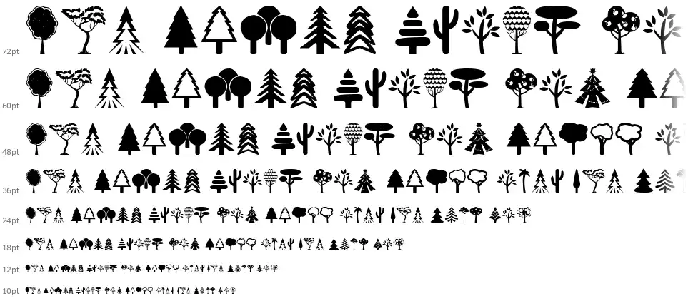 Tree Icons font by Woodcutter | FontRiver