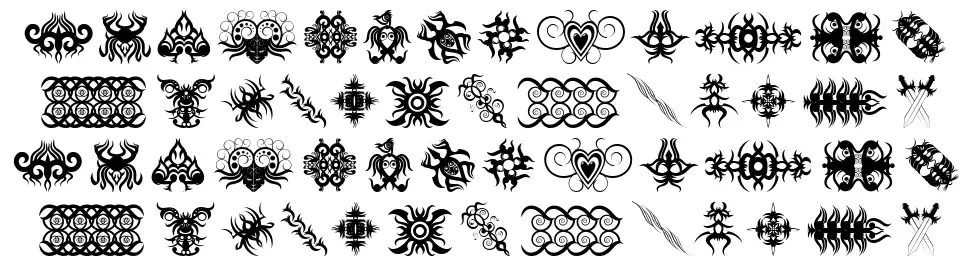 Tribal Tattoo Addict font by dcoxy | FontRiver