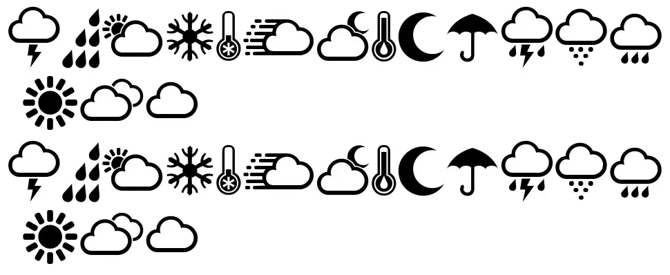 Weather Symbols font by Vladimir Nikolic | FontRiver