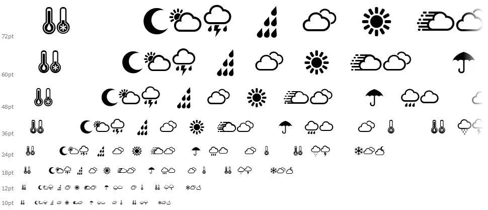 Weather Symbols font by Vladimir Nikolic | FontRiver