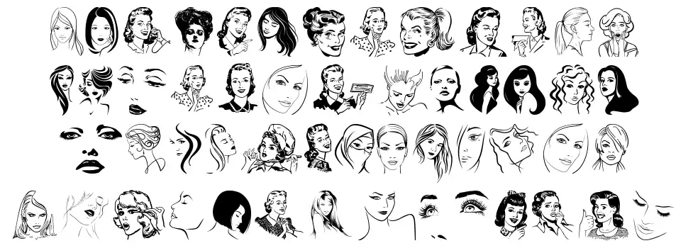 Woman Faces font by Woodcutter | FontRiver