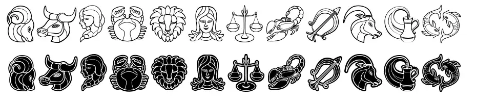 Zodiac Signs font by Vladimir Nikolic | FontRiver