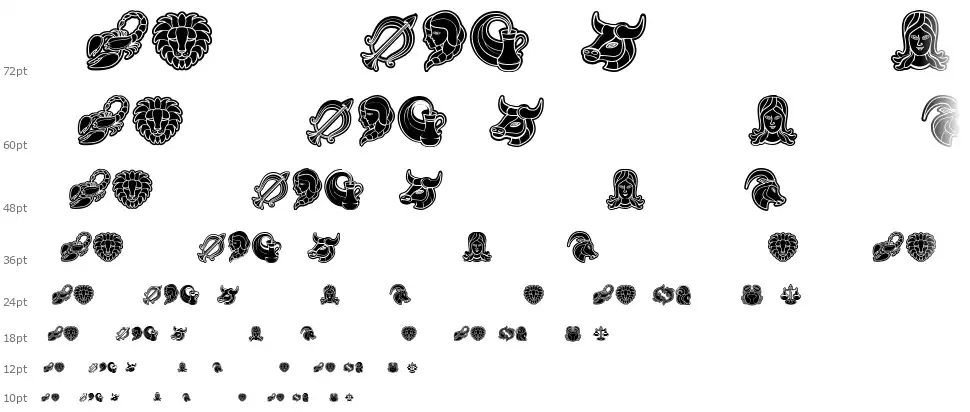 Zodiac Signs font by Vladimir Nikolic | FontRiver